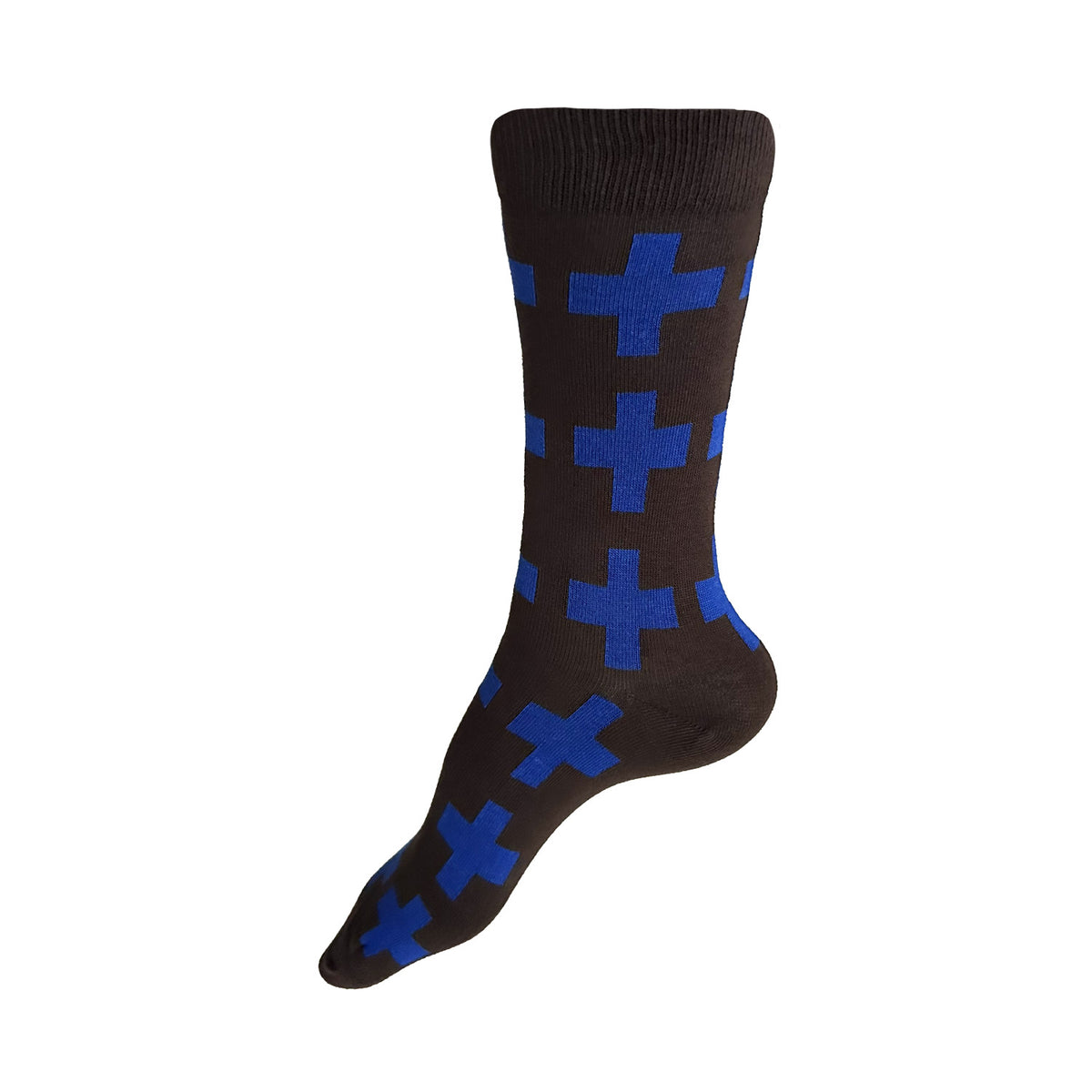 Made in USA – SWISS socks (S/M) – chocolate + cobalt