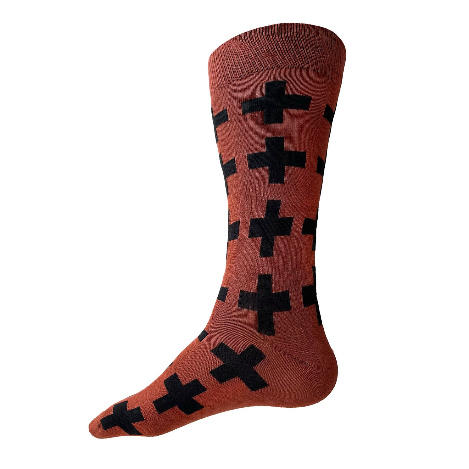 Made in USA – SWISS socks (M/L) – rust + black
